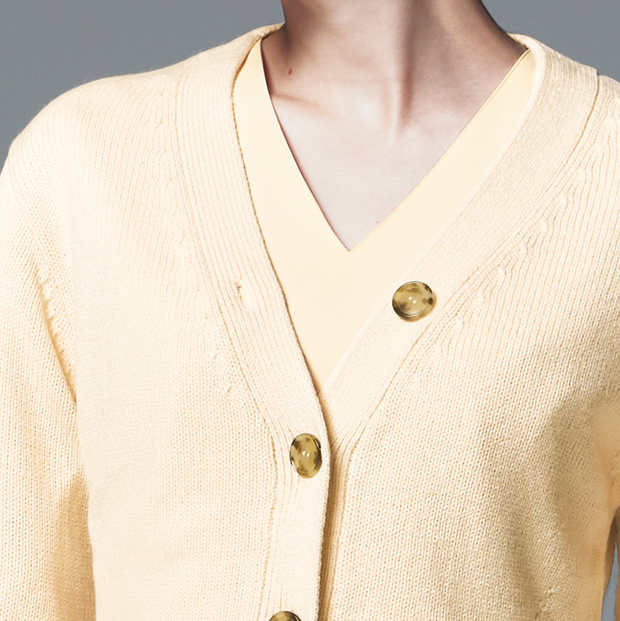 【Unite＆Calala/チトセ株式会社-DOM-0043-C50】カーディガン（ダークネイビー）【天竺】 [エステユニフォーム.com]