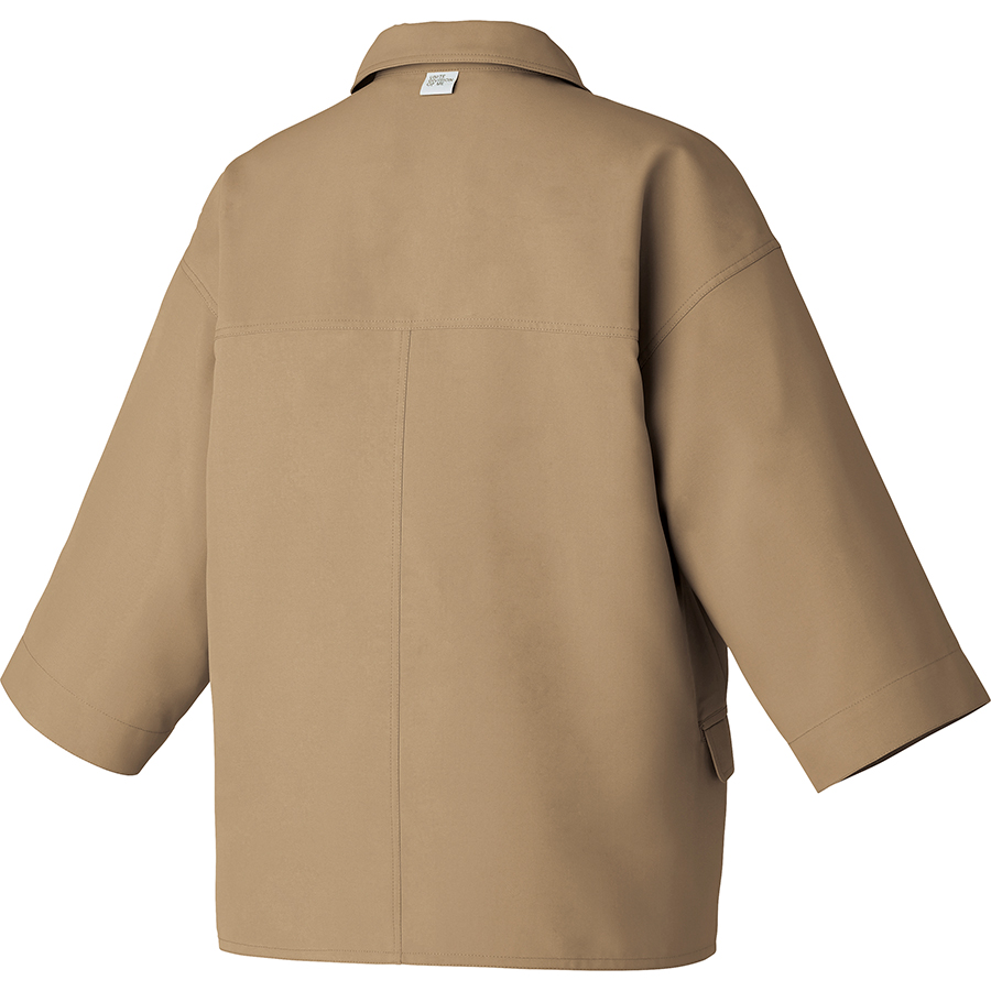 【2026年度廃番予告品-Unite＆Calala/チトセ株式会社-DOM-0001-C50】男女兼用6分袖ファスナースクラブ（ダークネイビー）【ソフトトロピカル】 [エステユニフォーム.com]